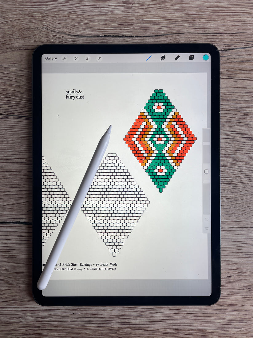 Diamond Shaped Earring Design Template Bundle for Procreate or Print - – Snails and Fairydust