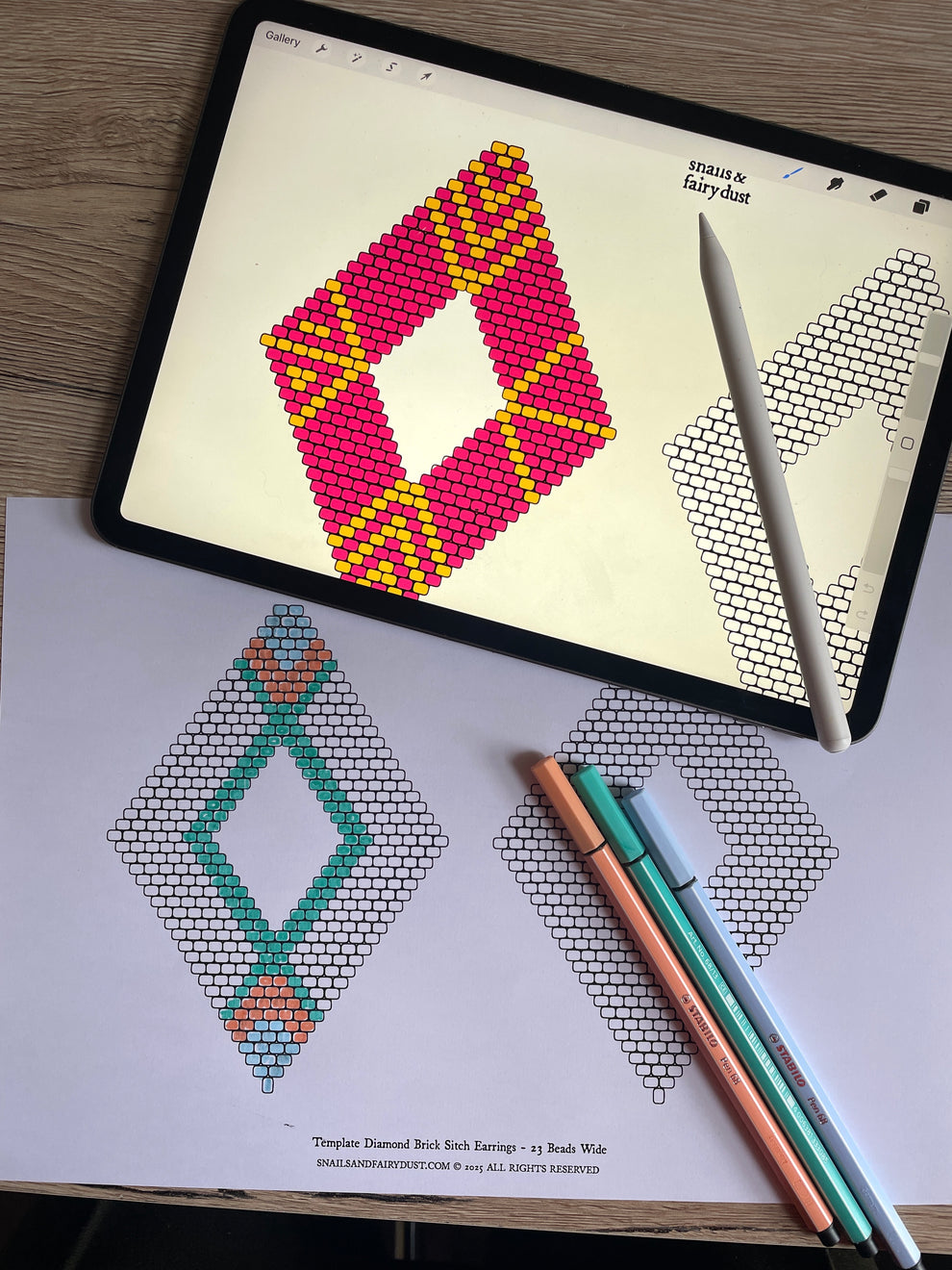 Big Template Bundle - 15 Beading Templates for Print or Procreate ...