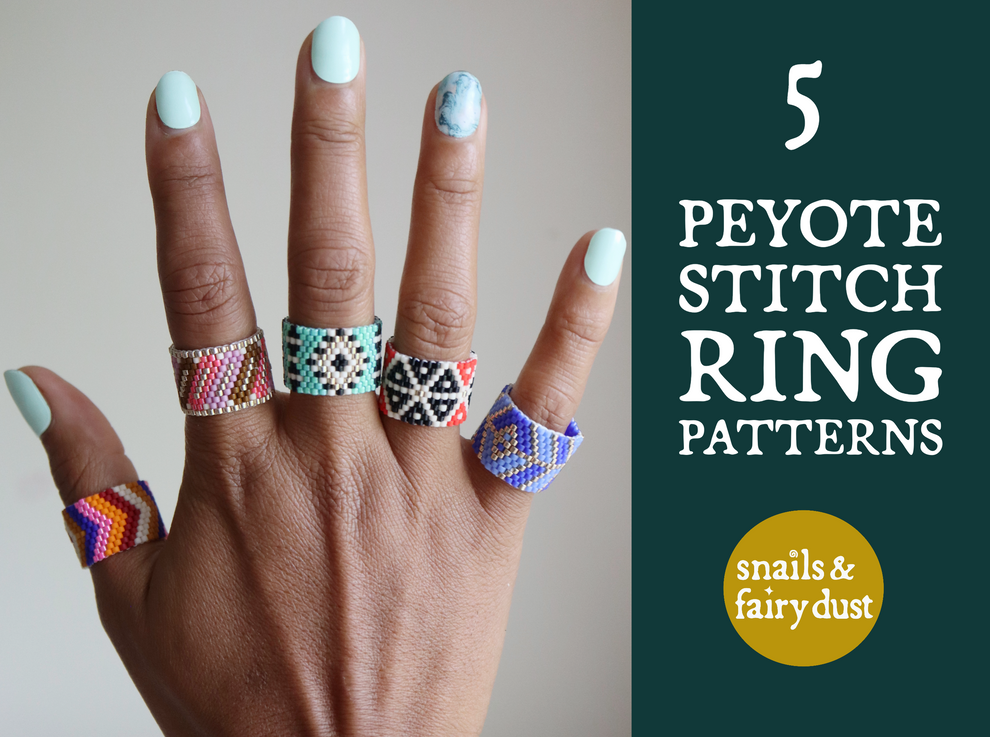 Peyote Stitch Ring 5 Pattern Bundle - Instant Digital Download – Snails ...