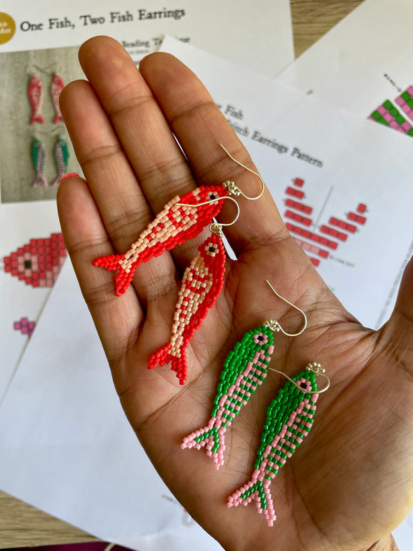 Beaded Fish Earring Pattern - Brick Stitch Digital Download Beading ...