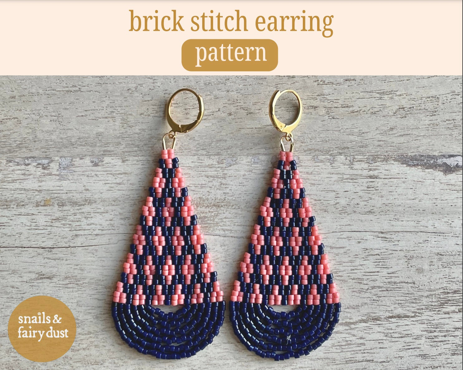 Anne's Lace Fringe Brick Stitch Earring Pattern with Miyuki Delica ...