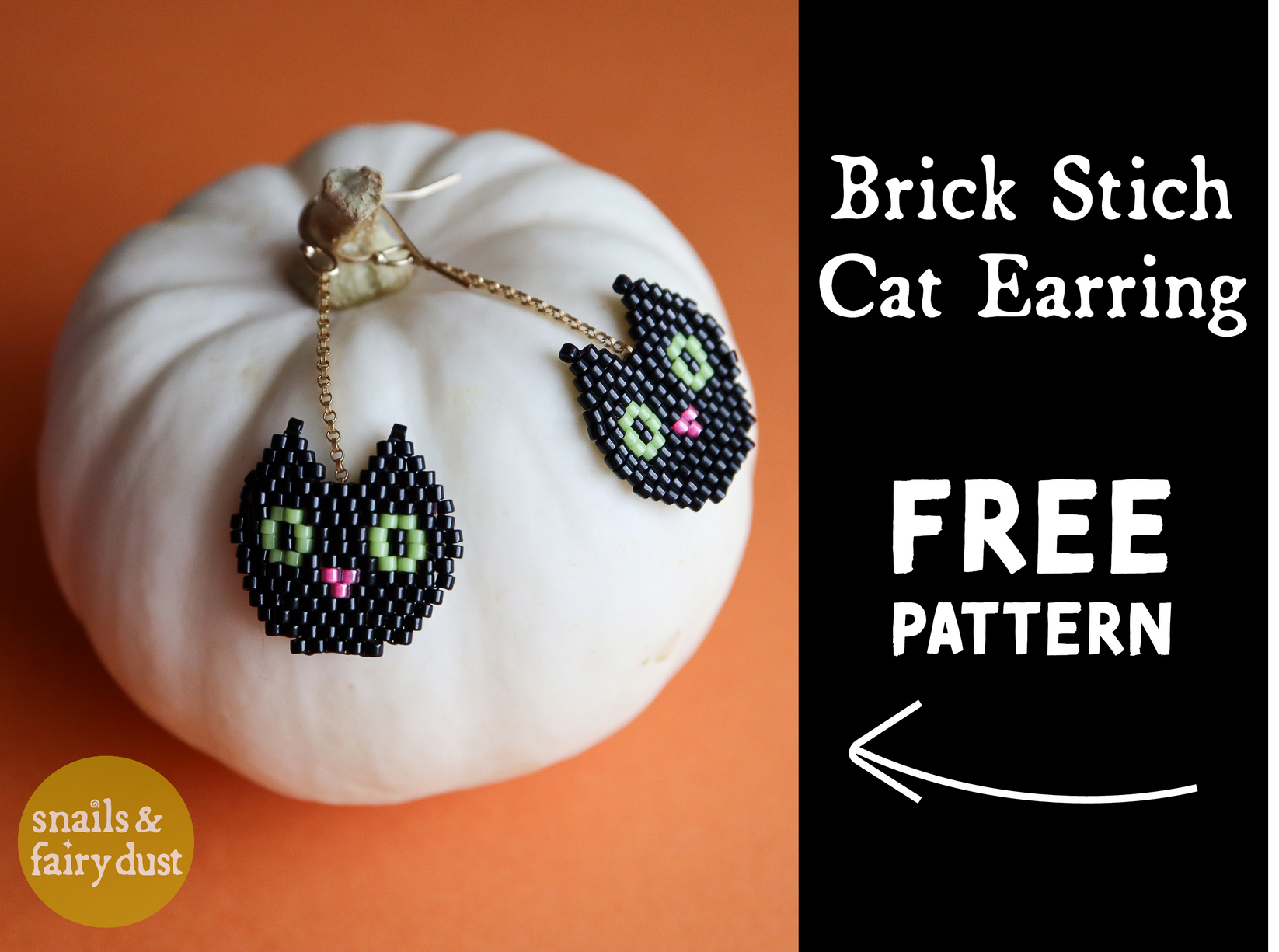 Black Cat Brick Stitch Pattern - FREE instant download – Snails and ...