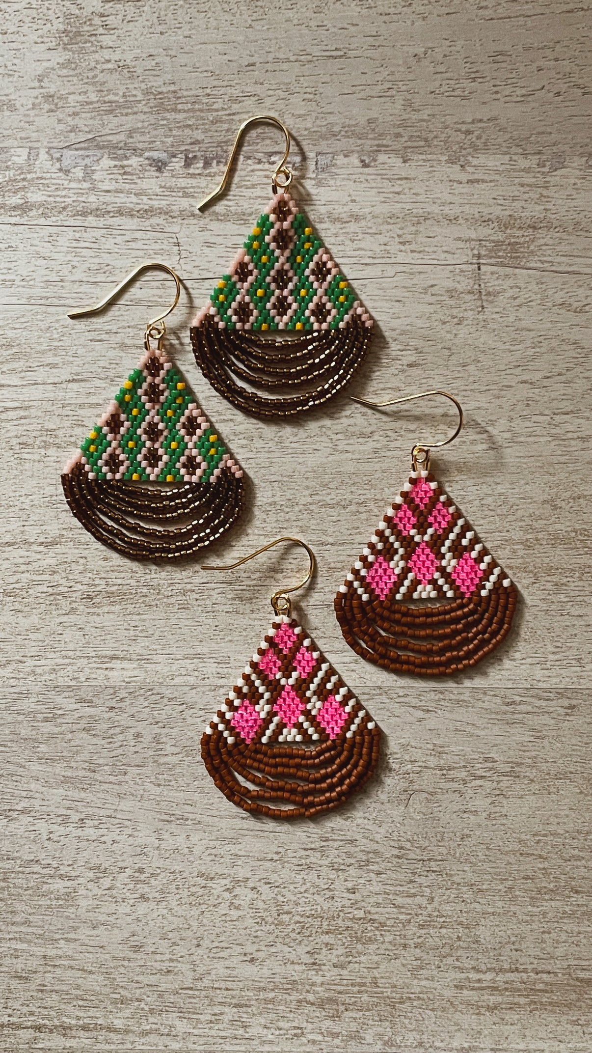 Sakura Beaded Earring Pattern PDF - Brick Stitch With Fringe Miyuki ...