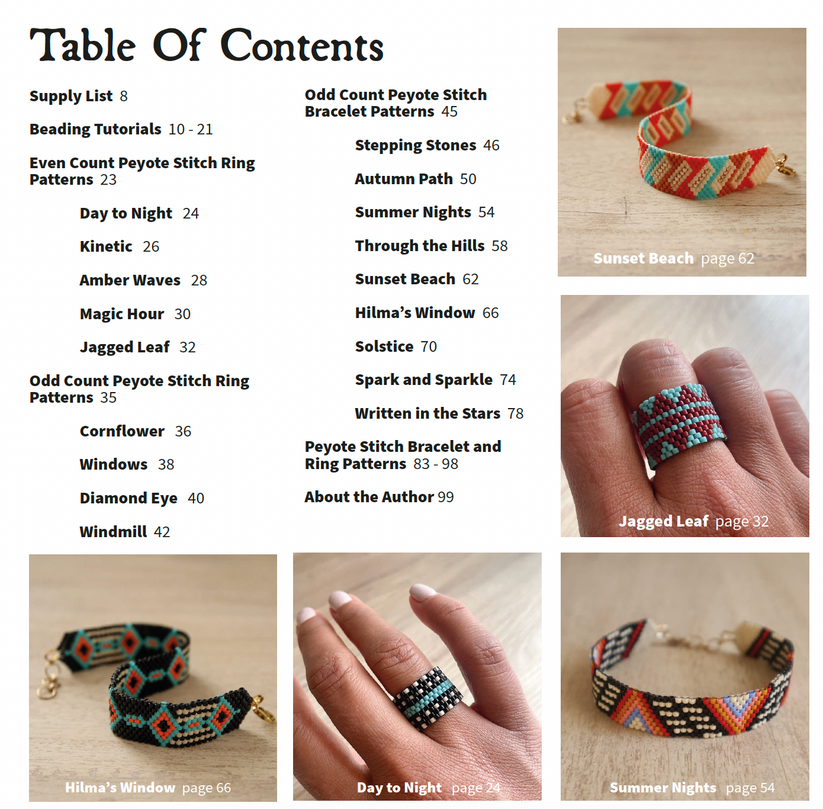 Learn To Make Peyote Stitch Rings and Bracelets : Step-By-Step Beading ...