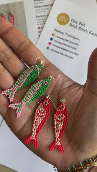 Beaded Fish Earring Pattern - Brick Stitch Digital Download Beading ...