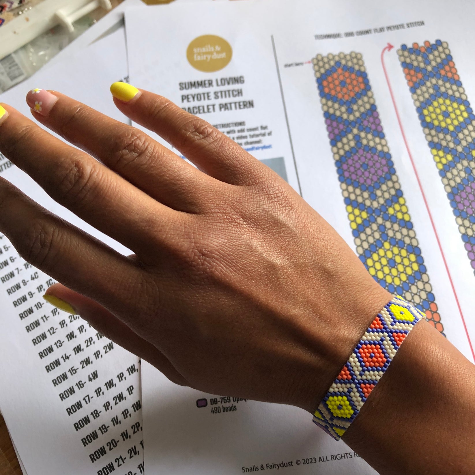 Free Peyote Stitch Bracelet Beading Pattern - Instant Download PDF ...