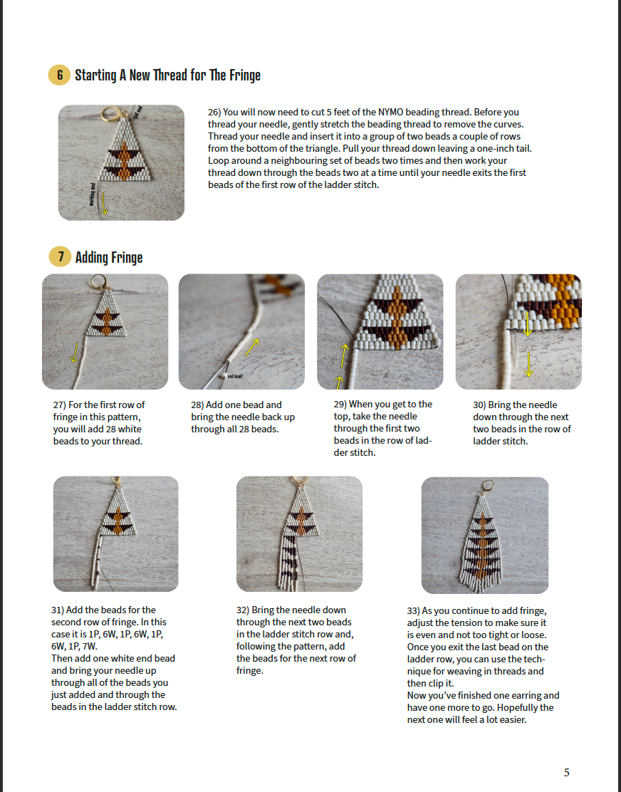 Seed Bead Fringe Earrings Tutorial and 4 Pattern Bundle – Snails and ...