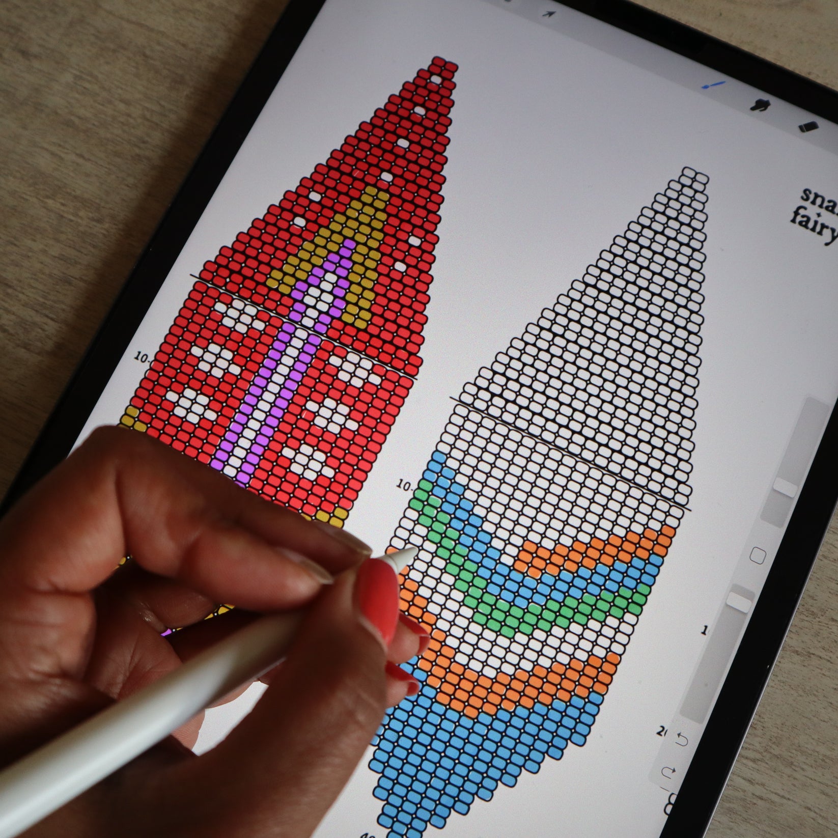 Digital Beading Templates for Procreate or Print - Double Brick Stitch ...