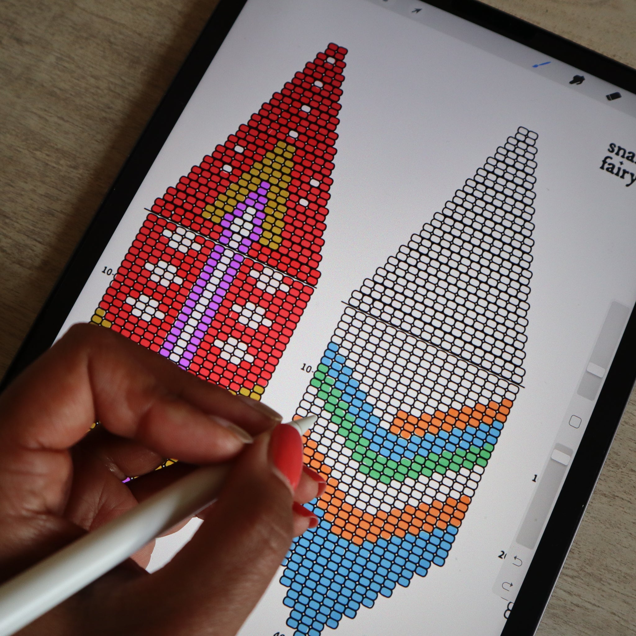 Digital Beading Templates for Procreate or Print - Double Brick Stitch ...