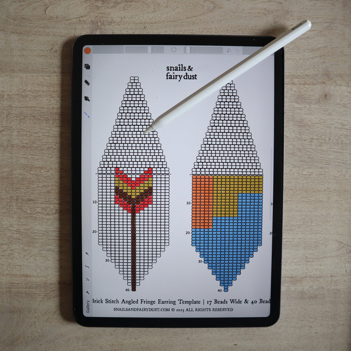 Digital Beading Templates for Procreate or Print - Double Brick Stitch ...