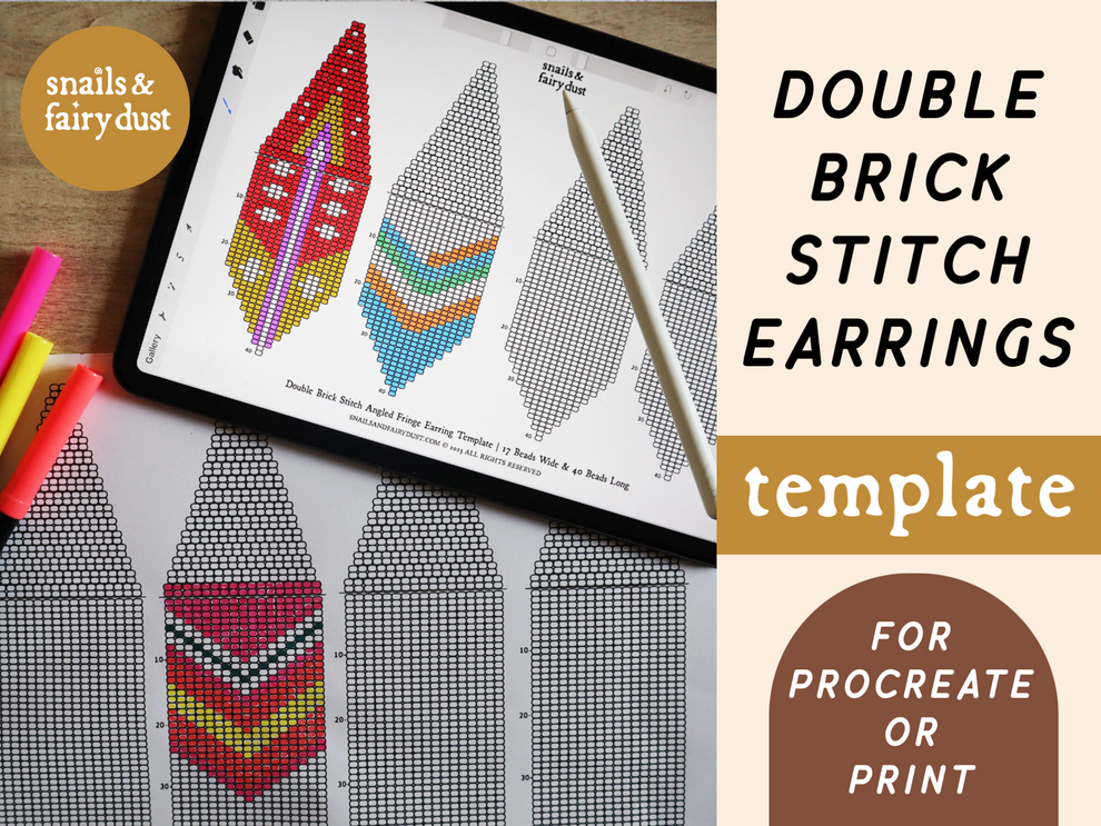 Digital Beading Templates for Procreate or Print - Double Brick Stitch ...