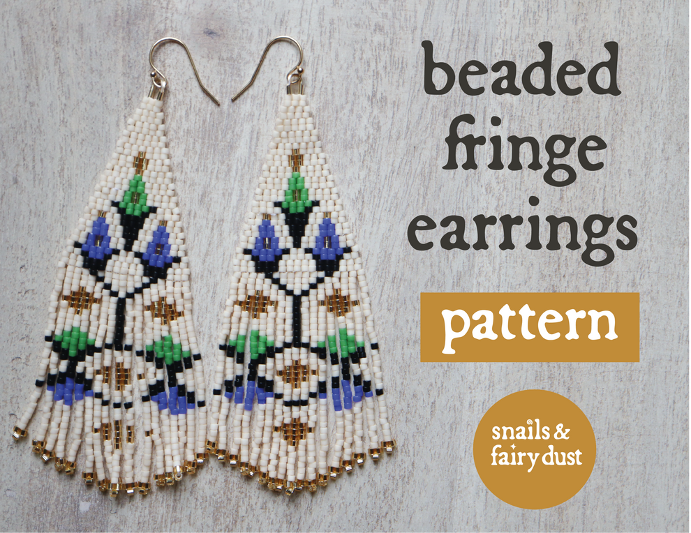 Green Garden Beaded Earrings Pattern - Digital Download – Snails and ...