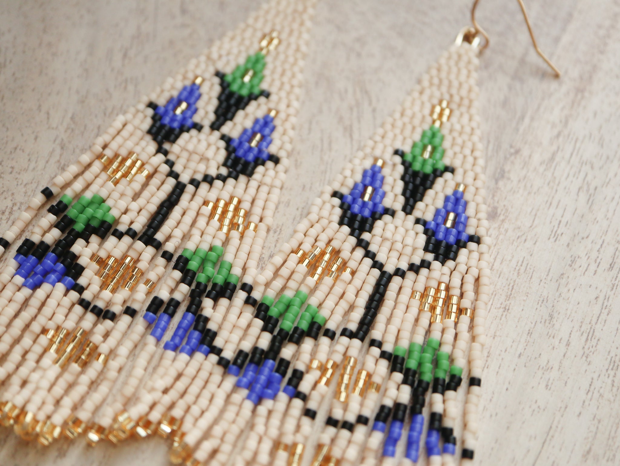 Green Garden Beaded Earrings Pattern - Digital Download – Snails and ...