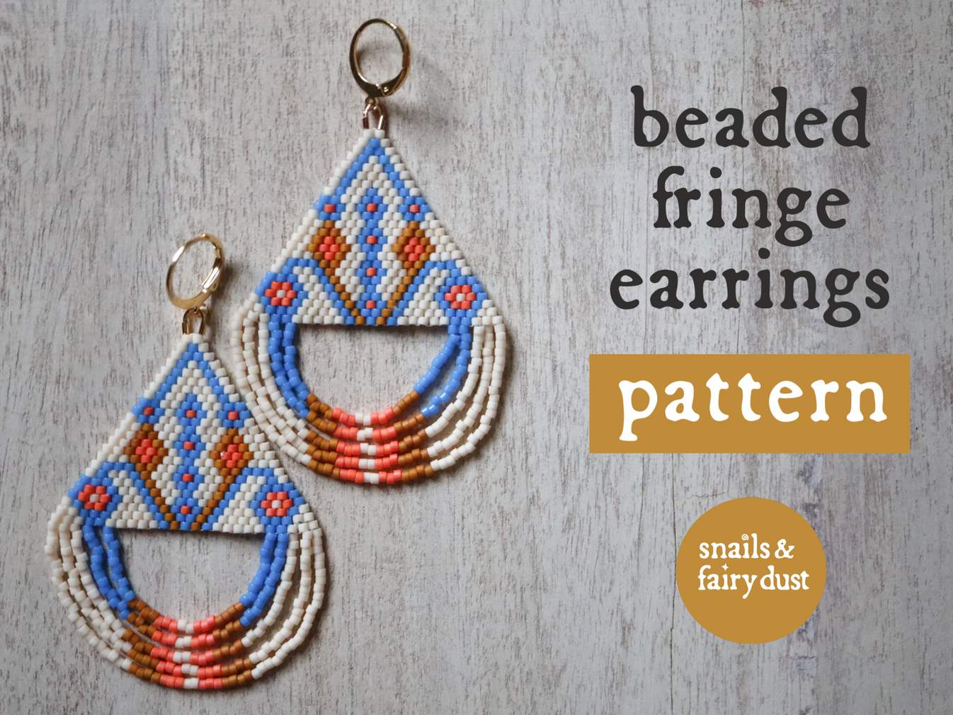 Summer Fun Beaded Fringe Earrings Pattern - Digital Download – Snails ...